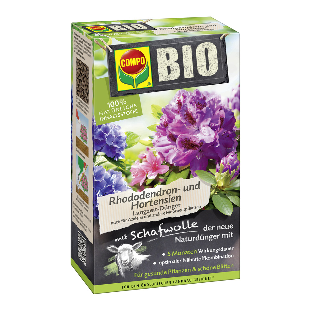 COMPO hosszúhatású BIO trágya rododendron gyapjúval